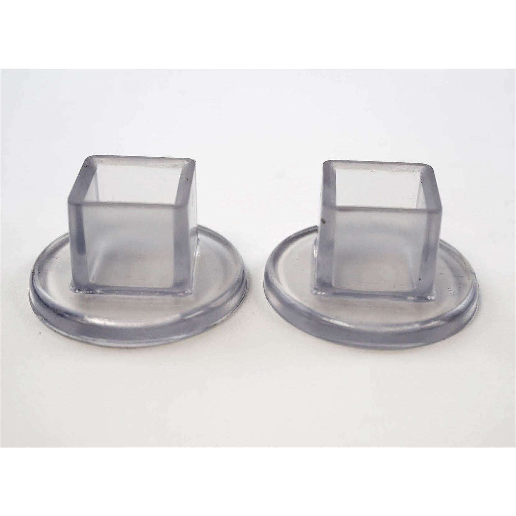 5/8" Square 1-1/2" Rd Flange Chair Leg Protector | Clear | Item 30-723 ...